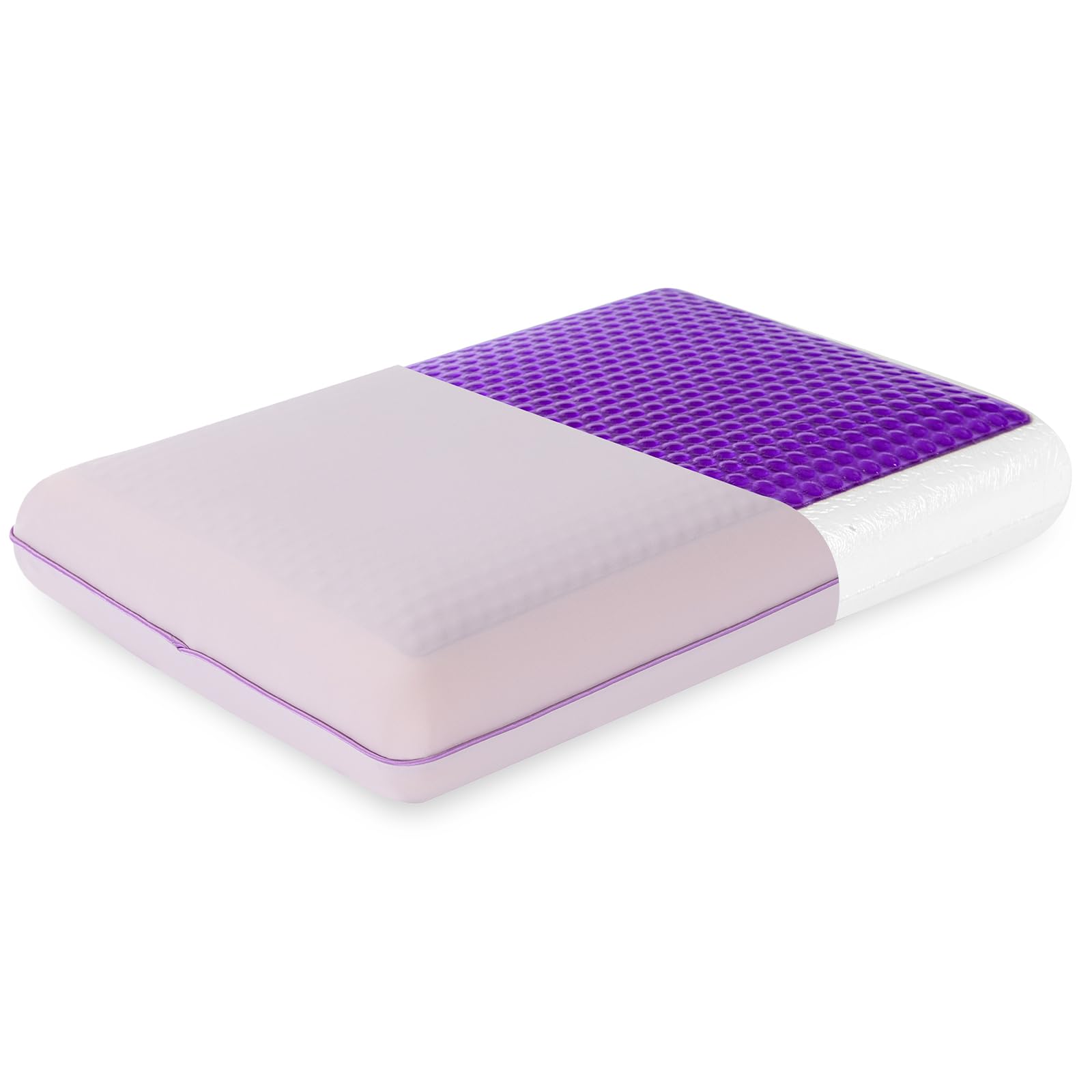 EGOHOME Cooling Memory Foam Pillow with Two-Sided Reversible Cover ...