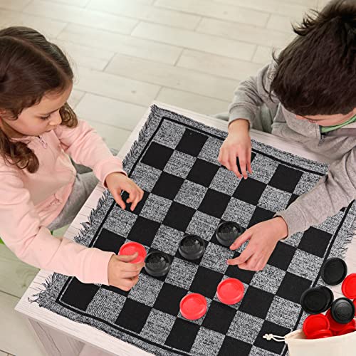 Giant Checkers Board Game and Jumbo Tic Tac Toe 3-in-1 Set for Kids and ...