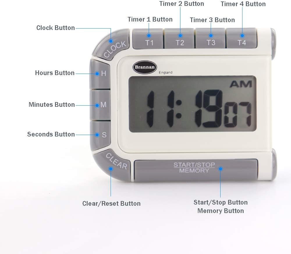 Brannan Four Way Countdown Timer & Clock – 24 Hour Count Down & Count ...