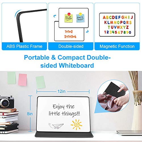 Small Dry Erase White Board 12" x 8" Inch Magnetic Desktop Whiteboard ...