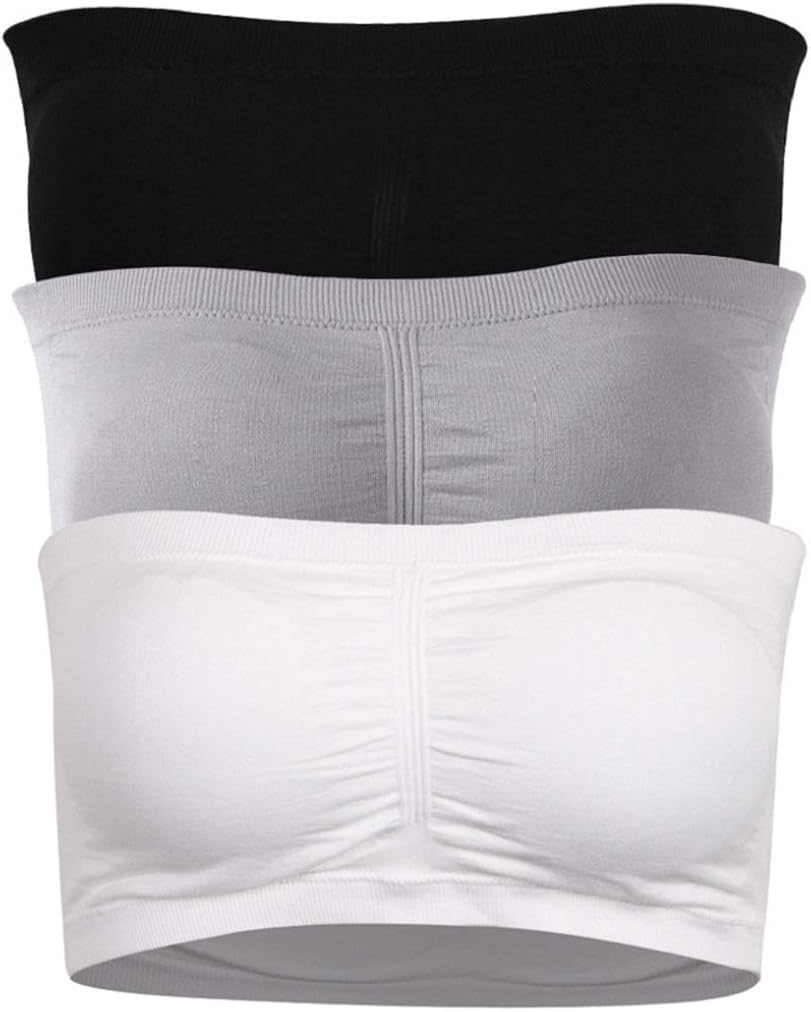 Elliscold Plus Size Strapless Bra, Seamless Bandeau Bra Wireless Tube ...