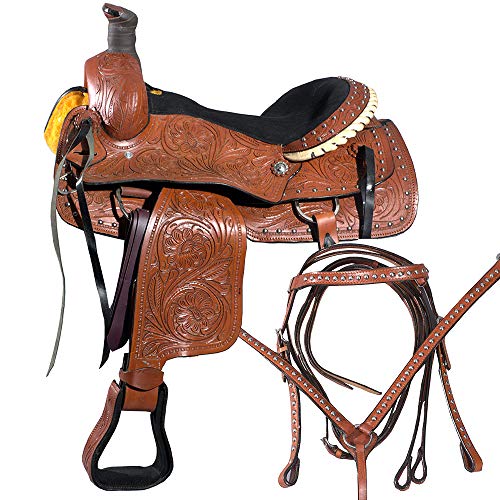 Great American 15 Horse Western Roper Trail Pleasure Saddle Leather ...