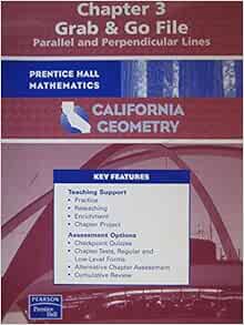Prentice Hall Mathematics California Geometry Chapter 3 Grab & Go File ...
