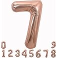 Amazon.com: TONIFUL 40 Inch Rose Gold Large Numbers Balloons 0-9, Number 7 Digital 7 Helium ...