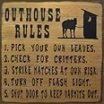 Amazon.com: ZMKDLL Outhouse Rules Rustic Metal Sign Home Decor 12"x12 ...