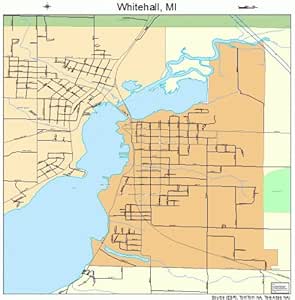 Amazon.com: Large Street & Road Map of Whitehall, Michigan MI - Printed ...