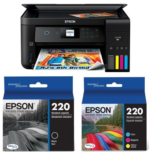 Epson Expression ET-2750 Wireless Color All-in-One Supertank Printer ...