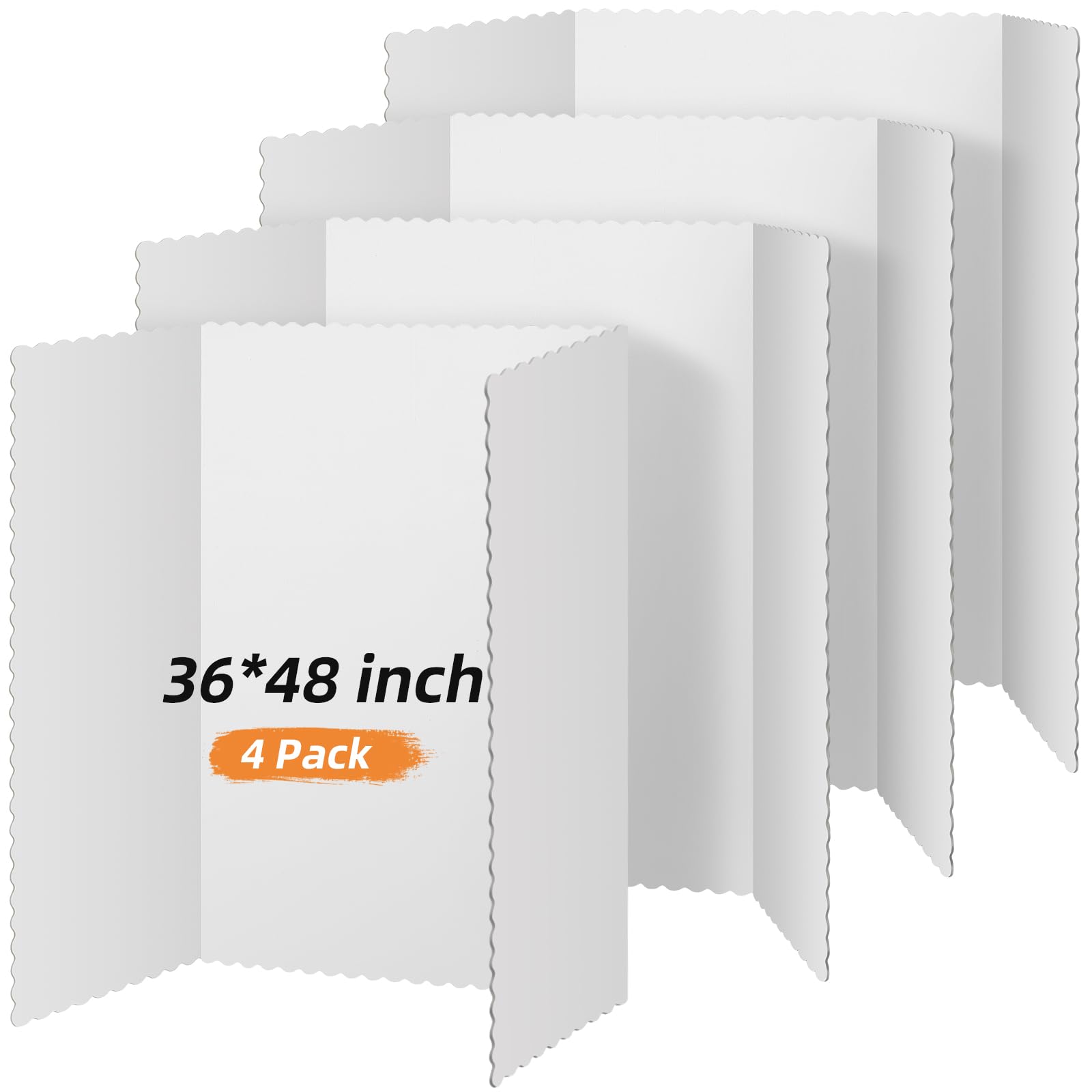 Henoyso 4 Pcs Trifold Poster Board Large Tri Fold Presentation White ...