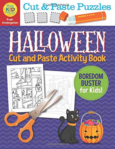 Halloween Cut and Paste Activity Book: Scissor Skills Activity Book Cut ...