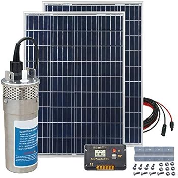 Amazon.com : ECO-WORTHY Solar Powered Submersible Water Pump Kit: 200W Poly Solar Panel & 24V 3. ...