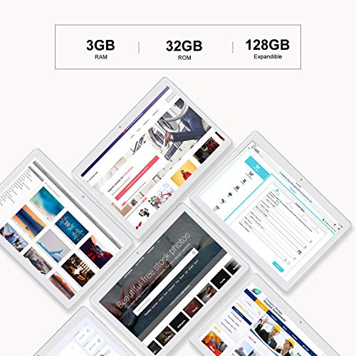 Tablets 10 Inch, Dual 4G SIM/WiFi, 3GB RAM+32GB ROM/128GB, Android 9.0 ...