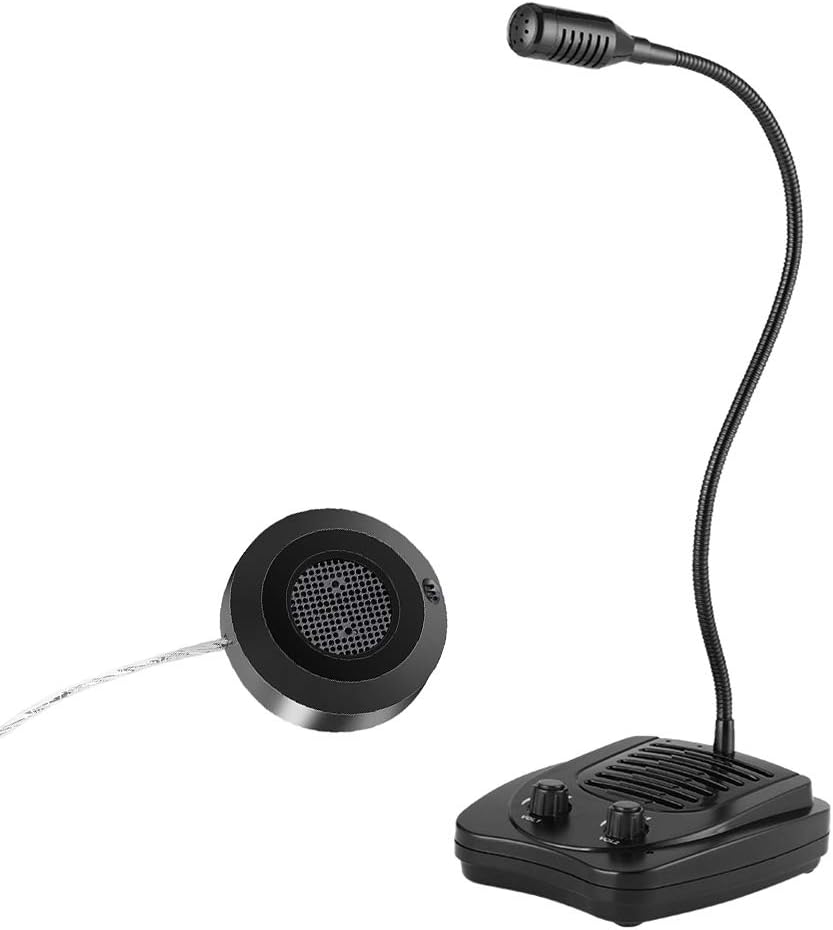 Intercom System, Dual Way Counter Intercom Wireless Window Speaker ...