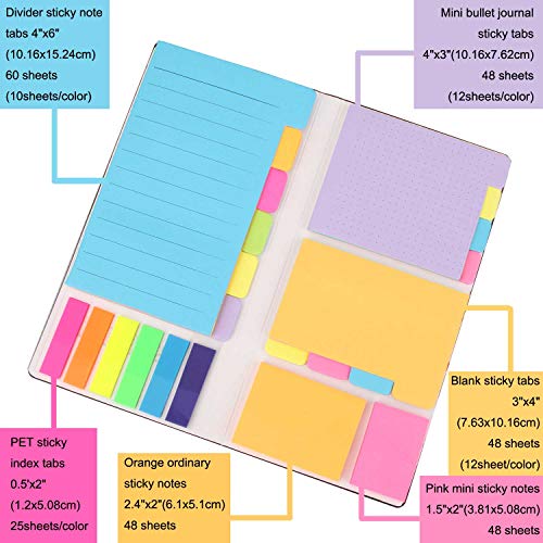 Large and Small Sticky Notes Set & 24 Fineliner Color Pens Set- 60 ...