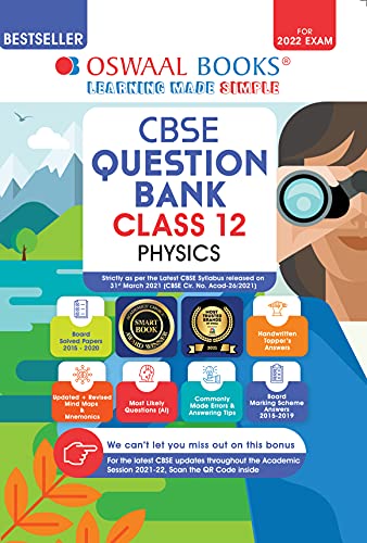Buy Oswaal CBSE Question Bank Class 12 Physics Book Chapter-wise ...