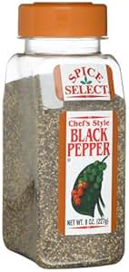 Amazon.com : Spice Select Chefs Black Pepper, 8-Ounce Plastic ...