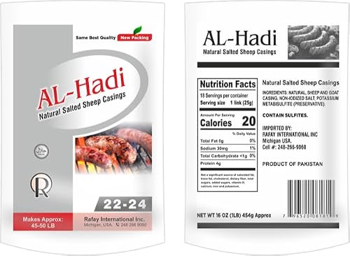 AL-HADI HALAL Natural Sheep sausage Casings 296ft (90m) –Edible Casings ...
