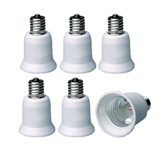 Amazon | 6個セット E-Simpo®E17〜E26アダプタ, E17-E26/E27 口金変換アダプタ, あなたがE17器具/ホルダーにE26/E27ランプをインストールすることが ...
