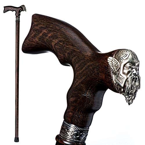 Viking Walking Cane for Men Fashionable - Handmade Fancy Men's Wooden ...