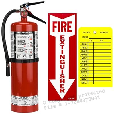 10 Lb. ABC Dry Chemical Fire Extinguisher with Wall Hook, Sign and Tag ...