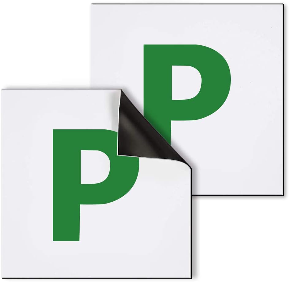 XCOZU P Plates for Car New Driver, 2 Pack Green Fully Magnetic P Plates ...