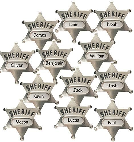 Livativ Playko Metal Sheriff Badges - Pack of 12 Cop Badges - Sheriff ...