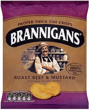 Brannigans From Mccoy's Roast Beef and Mustard Flavour Potato Chips 40 ...