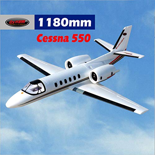 DYNAM RC Airplane Cessna 550 Turbo Jet White Twin 64mm EDF - BNP - CNC HELI