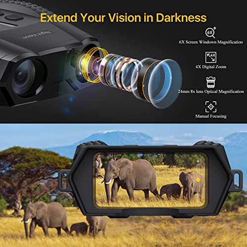 Runelk Night Vision Binoculars Goggles -7 IR Levels-1080P Ultra Full HD ...