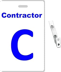Amazon.com : Contractor ID Badge and Clear Vinyl Strap Clip with 2-Hole ...