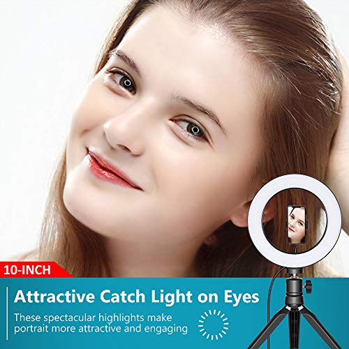 10 inch Ring Light with Floor Tripod and Desk Stand(Ringlight Kit ...