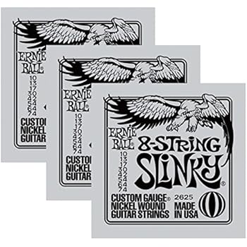 Amazon.com: Ernie Ball 8-String Slinky Nickel Wound Set, .010 - .074 ...
