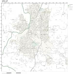 Amazon.com: ZIP Code Wall Map of Salem, OR ZIP Code Map Laminated: Home ...
