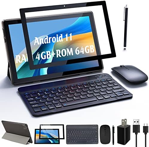 2023 Newest Tablet 2 in 1 4GB+64GB 10 inch Tablet with Keyboard And ...