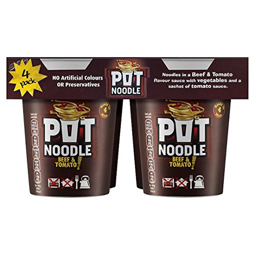 Amazon.com : Pot Noodle Chicken And Mushroom 4 Pack : Ramen Noodles ...