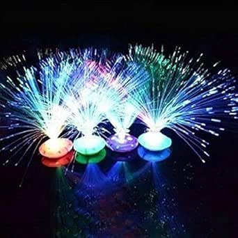 leds conjunto de lámparas intermitentes de linterna de fibra óptica luz ...