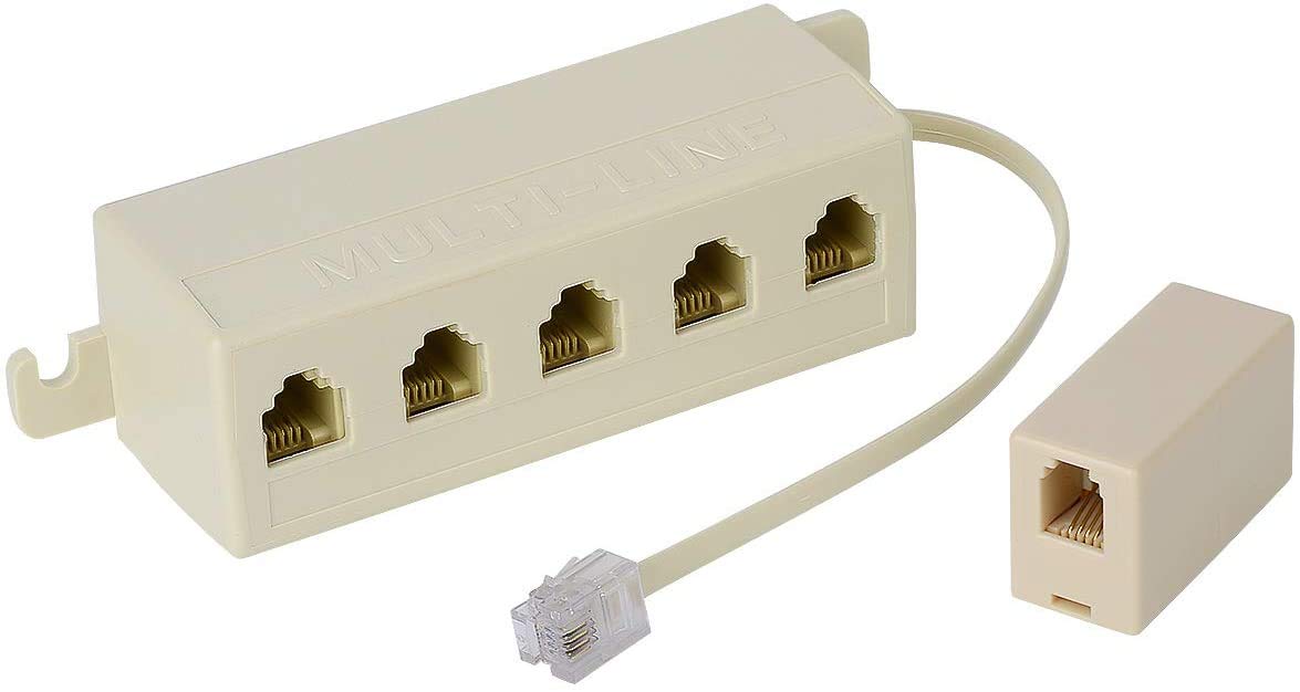 Phone Line Adapter,SHONCO Five-way Telephone Splitter,RJ11 6P4C Male-to ...