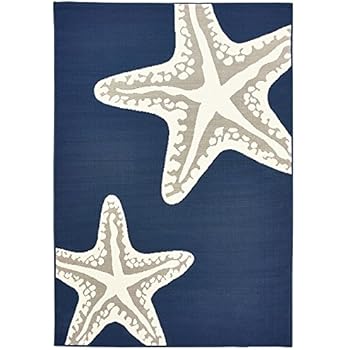 Amazon.com: Garland Rug Sea Coral Area Rug, 5 x 7', Indigo/Ivory ...