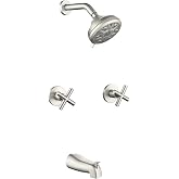 2 Handle Shower Faucet Set with Tub Spout Bathtub Shower Faucet Combo ...