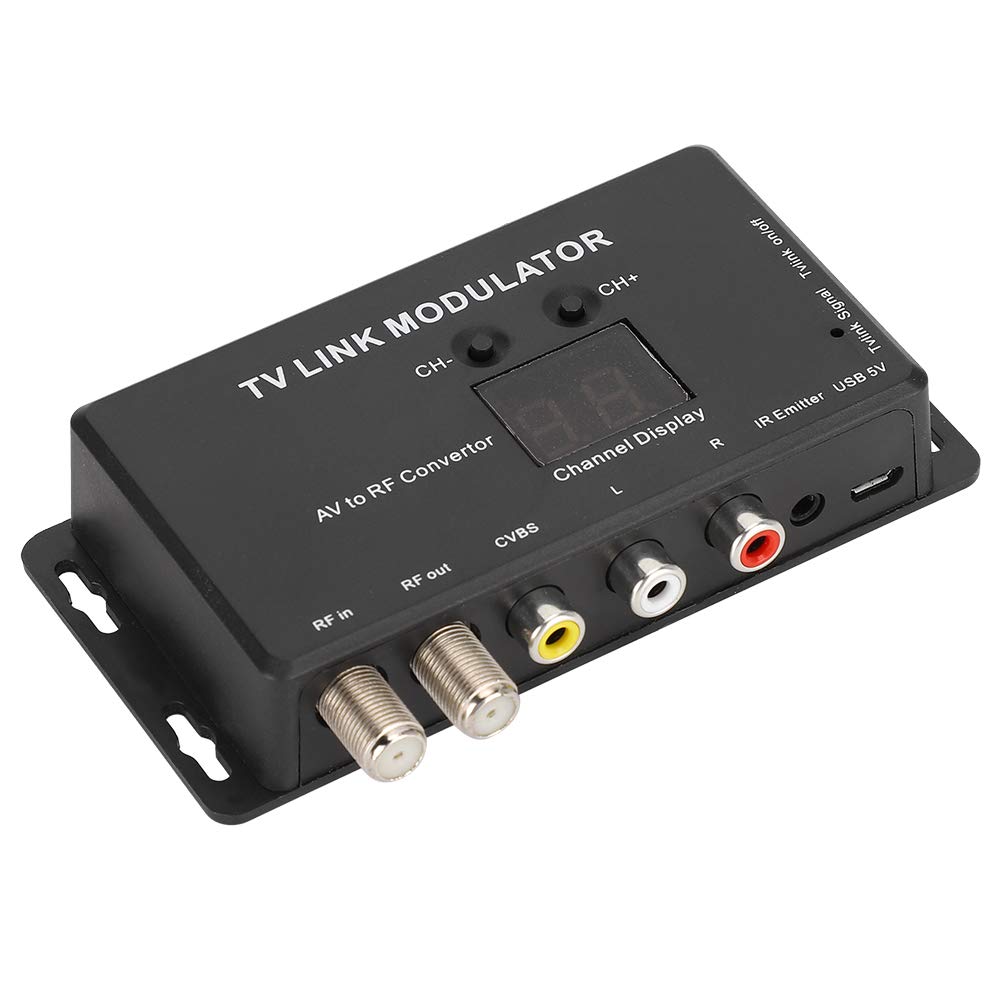 TV Link Modulator UHF Modulator, AV to RF Converter with Channel Display USB Plug and Play, Mini ...