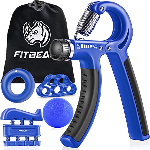 Hand Grip Strengthener Workout Kit (5 Pack) FitBeast Forearm Grip ...