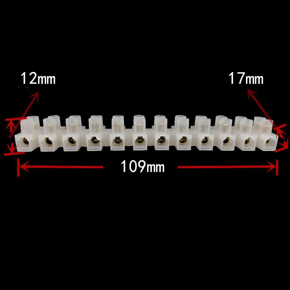 10 Pcs Terminal Block, 12 Position Electrical Connector Block Dual Rows ...