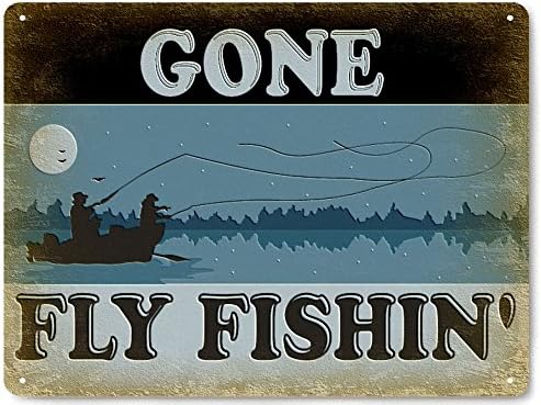 Amazon.com: Fishing Sign fly fishing metal GIFT vintage style mancave ...
