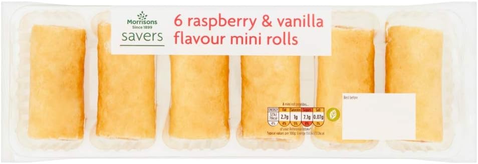 Morrisons Raspberry and Vanilla Flavour Mini Rolls, Pack of 6: Amazon ...