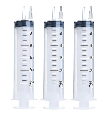3 Pack 250ml Syringes, Extra Large Plastic Syringe for Glue Dispensing ...