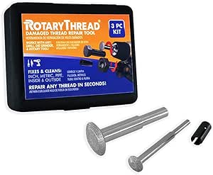 Amazon.com: Rotary Thread File RTK1, Chase, Restore, Repair, and Clean: Male, Female, Inch ...