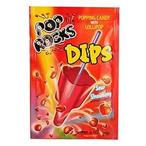 Amazon.com : Pop Rocks Dips Sour Strawberry, 18 Count (SUGAR CANDY ...