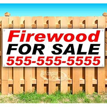 Amazon.com : FIREWOOD Banner Sign fire Wood Split Hickory Cord ...