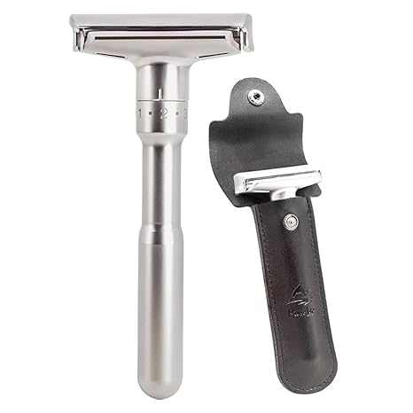 Safety Razor Kit, River Lake Chrome Long Handle Double Edge Classic ...