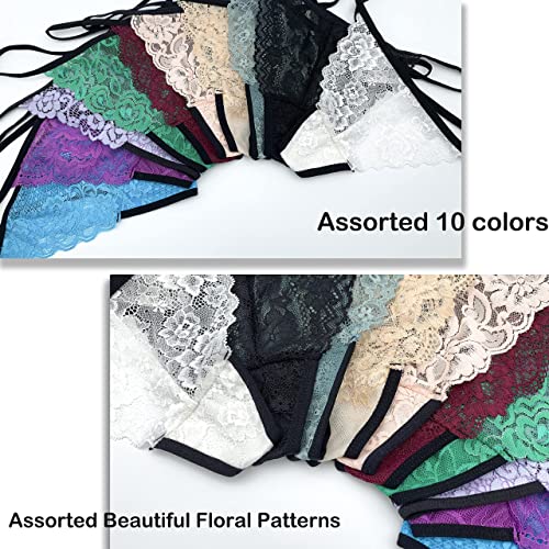 10 Pack Sexy Panties Low Rise Breathable Stretch G String T Back Lace ...