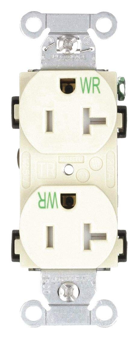 Receptacle, Duplex, 20A, 5-20R, 125V, Ivory: Snap Plug Terminals ...